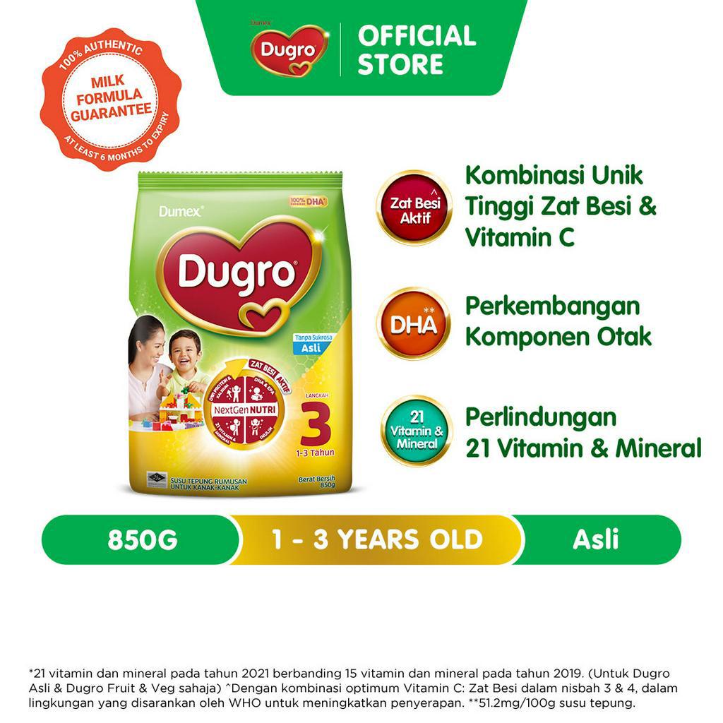 Dumex Dugro Step 3 Original/Asli Growing Up Milk Formula 1-3 years ...