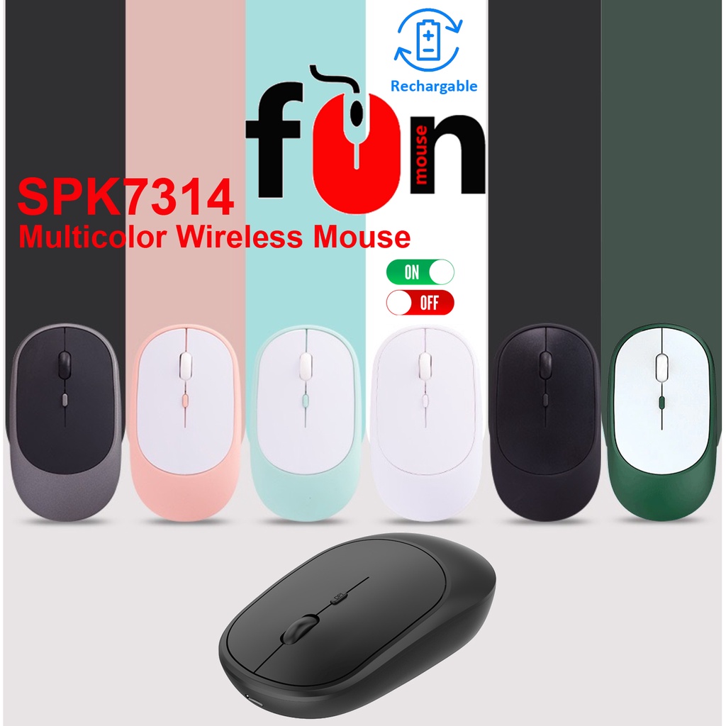 🔥RDY STOCK🔥 FunMouse Rechargeable Bluetooth & Wireless USB Mouse BWR-7314 Silent PC Laptop ...