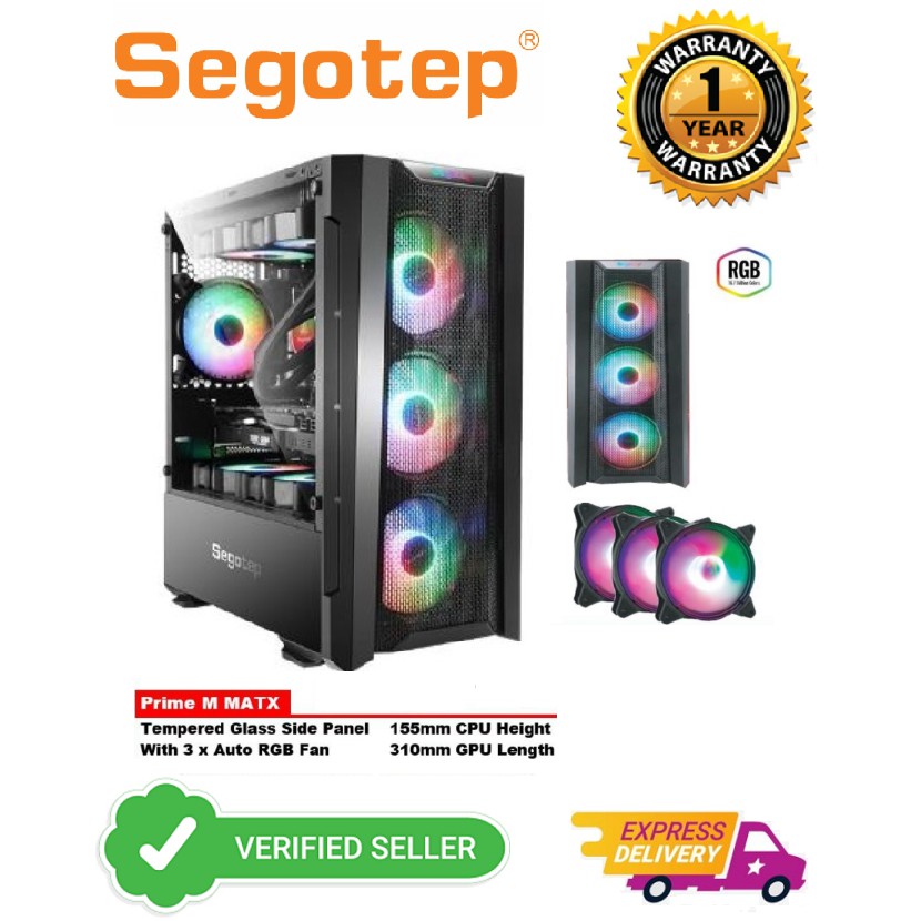 Segotep Prime M M-ATX tempered glass gaming casing | Shopee Malaysia