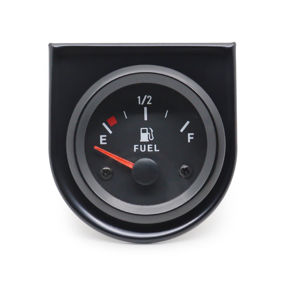 2" 52mm Fuel Level Gauge Car Meter White LED Light Black Rim Automotive ...
