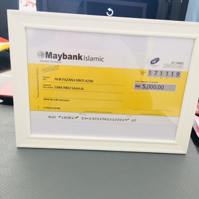 Replika Cheque Duit Hantaran Murah Jimat + Frame | Shopee Malaysia