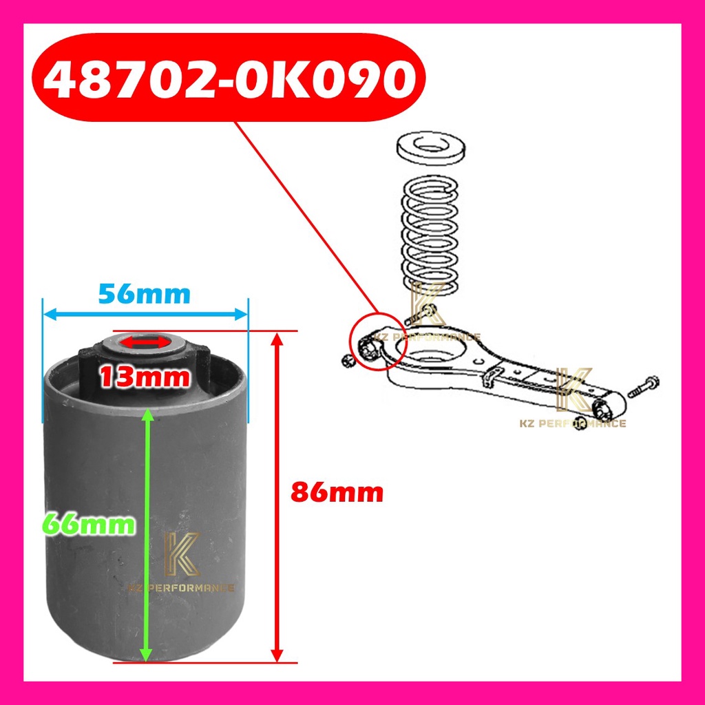 TOYOTA FORTUNER TGN51 / TOYOTA INNOVA TGN40 / REAR LOWER ARM BUSH BIG ...