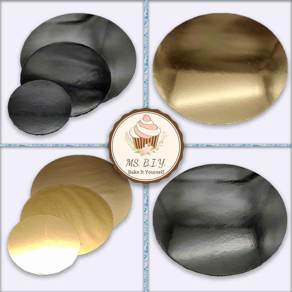 ***READY STOCK* Cake Board Round / Papan Kek BULAT ( Gold / Black ...