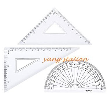 QUALITY Ruler 2pcs in Set or 180* Circle Ruler/ Protractor / Triangle ...