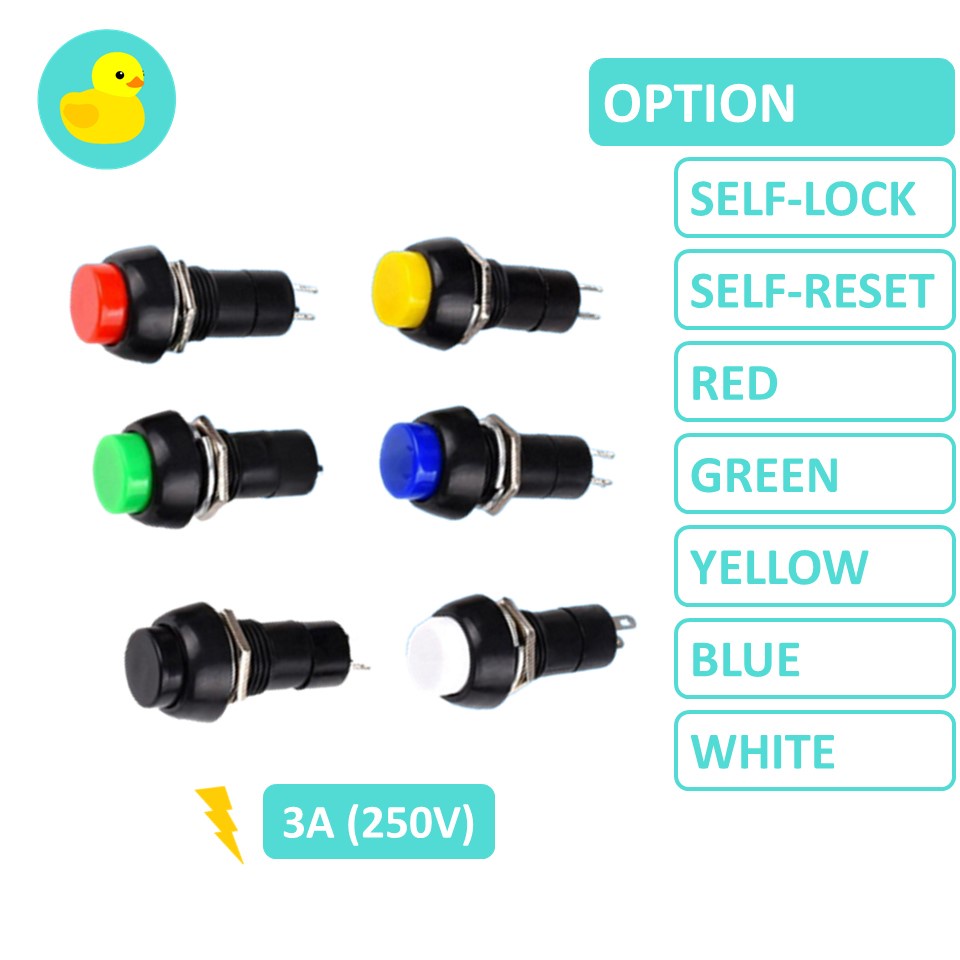 PBS-11A / PBS-11B Push Button Switch 240VAC 3A | Shopee Malaysia