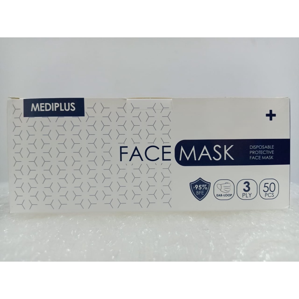 100% ORIGINAL MEDIPLUS WITH LOGO ADULT FACE MASK 50 PCS | Shopee Malaysia