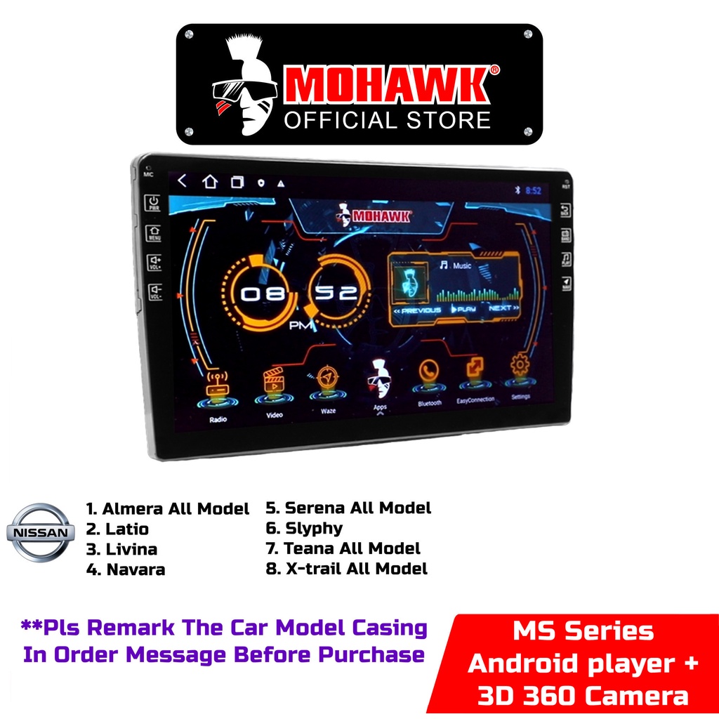 Mohawk Ms Series Car Android Player With 3D 360 Reverse Camera | Shopee ...