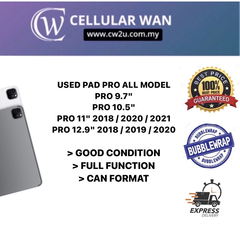 [ USED ] PAD PRO 9.7 / PRO 10.5 / PRO 11 / PRO 12.9 | Shopee Malaysia