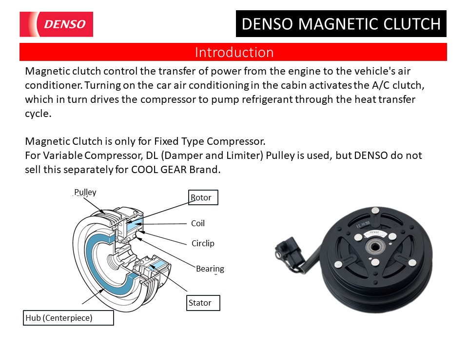 DENSO 247300-3940 Magnet Clutch Set for Perodua Kenari , Kancil (CAR ...