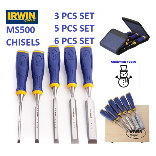 IRWIN MS500 CHISELS 3 PCS 5 PCS 6 PCS WOOD CHISEL SET WOODWORKING ...