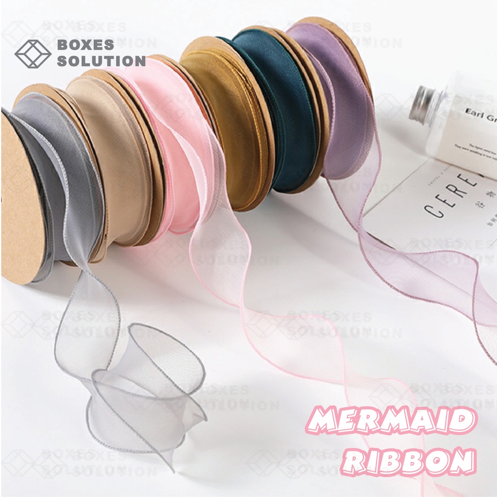READY STOCK IN IPOH!! 4cm Fishtail Organza Ribbon Flower Bouquet Ribbon ...