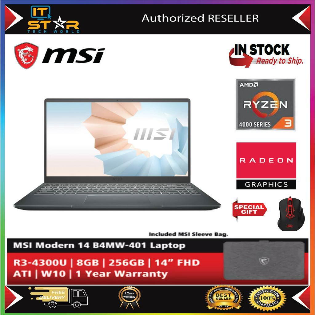 MSI Modern 14 B4MW-401/B4MW-291 | Ryzen 3 4300U | Ram 8GB,Ssd 256GB ...