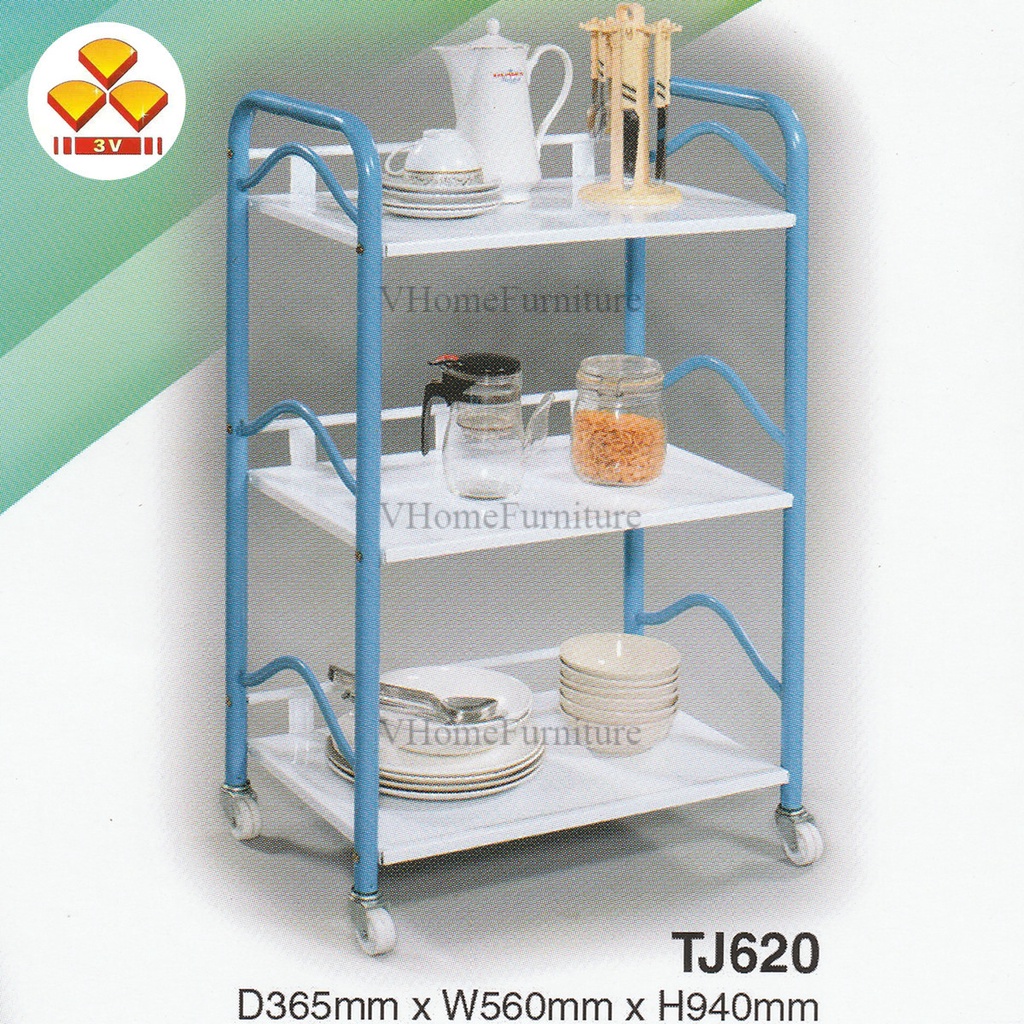 HOT SELLING 3V TJ KITCHEN TROLLEY FULLY METAL / TROLI RUANG TAMU ...