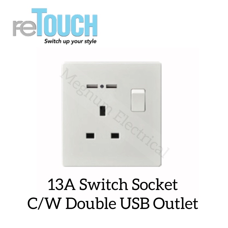 Retouch Ultra Rimless 13A and 13A Multi Switch C/W Double USB | Shopee ...