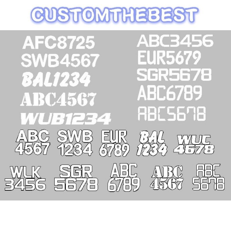 NUMBER PLATE MOTOR STICKER DEPAN (FONT SIZE BOLEH CUSTOM) | Shopee Malaysia