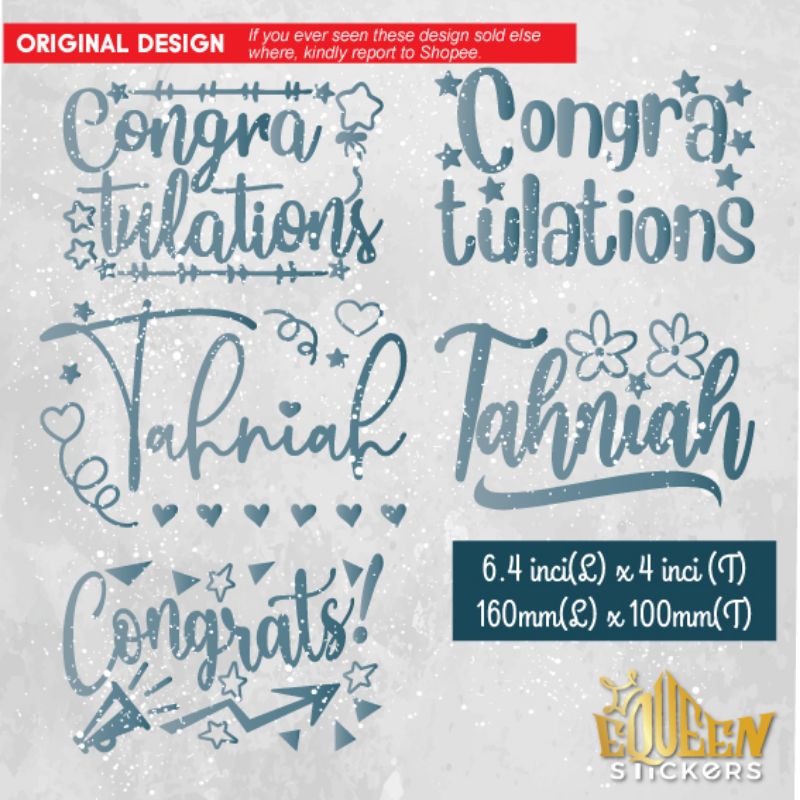 Sticker Ballon Budget - CONGRATULATIONS TAHNIAH | Shopee Malaysia