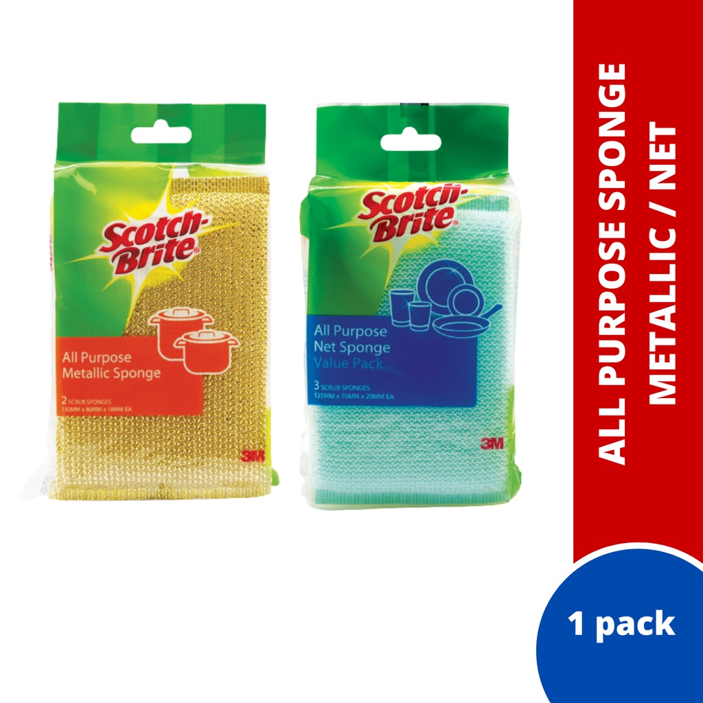 3M Scotch-Brite All Purpose Sponge (Metallic Sponge/Net Sponge ...