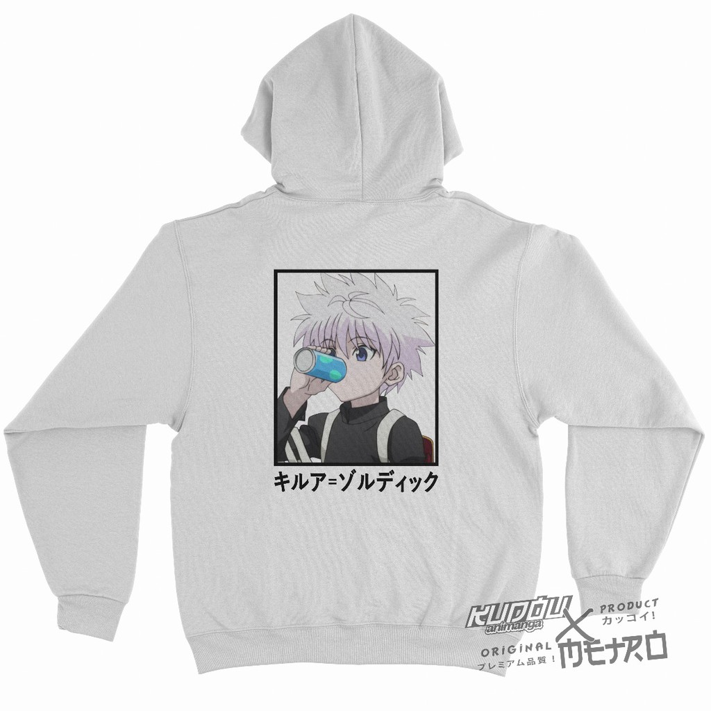 Hoodie Killua Chibi Kanji Japan White Hunter X Hunter Anime Manga HxH ...