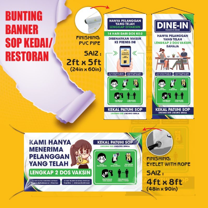 {DM} BANNER BUNTING DINE-IN SOP PACKAGE 🌻🖤 | Shopee Malaysia