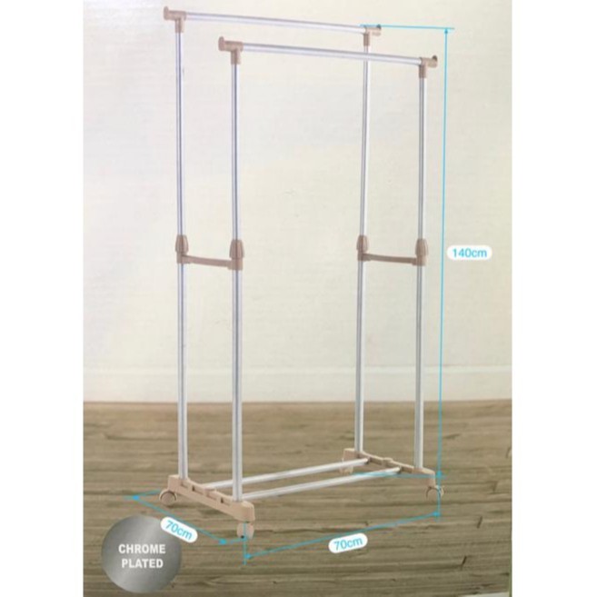 TOP POINT Double Pole Clothes Rack/Cloth Hanger And Organizer Garment ...