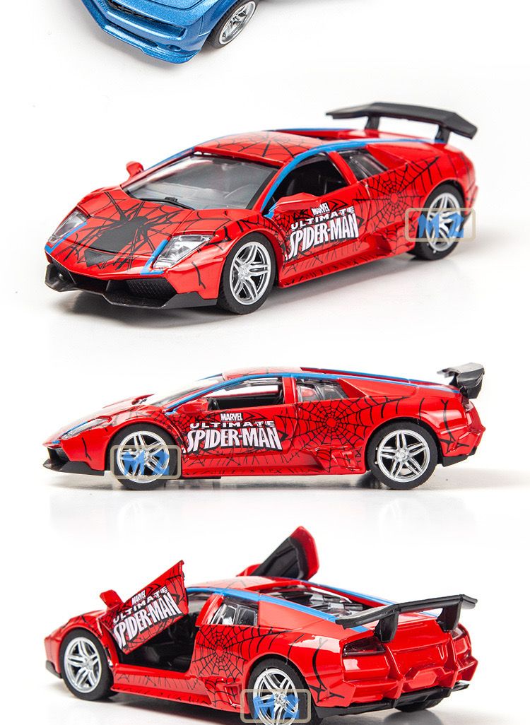 Diecast Spider-man car Simulation Spider-man Sport Car Kereta Besi ...