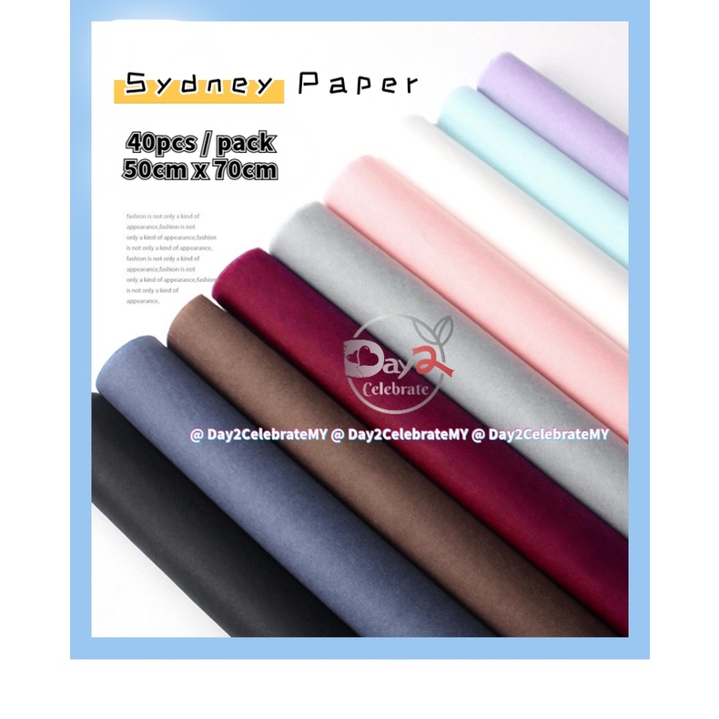 40pcs Sydney Paper Waterproof Bouquet Flower Florist Wrapping Paper ...