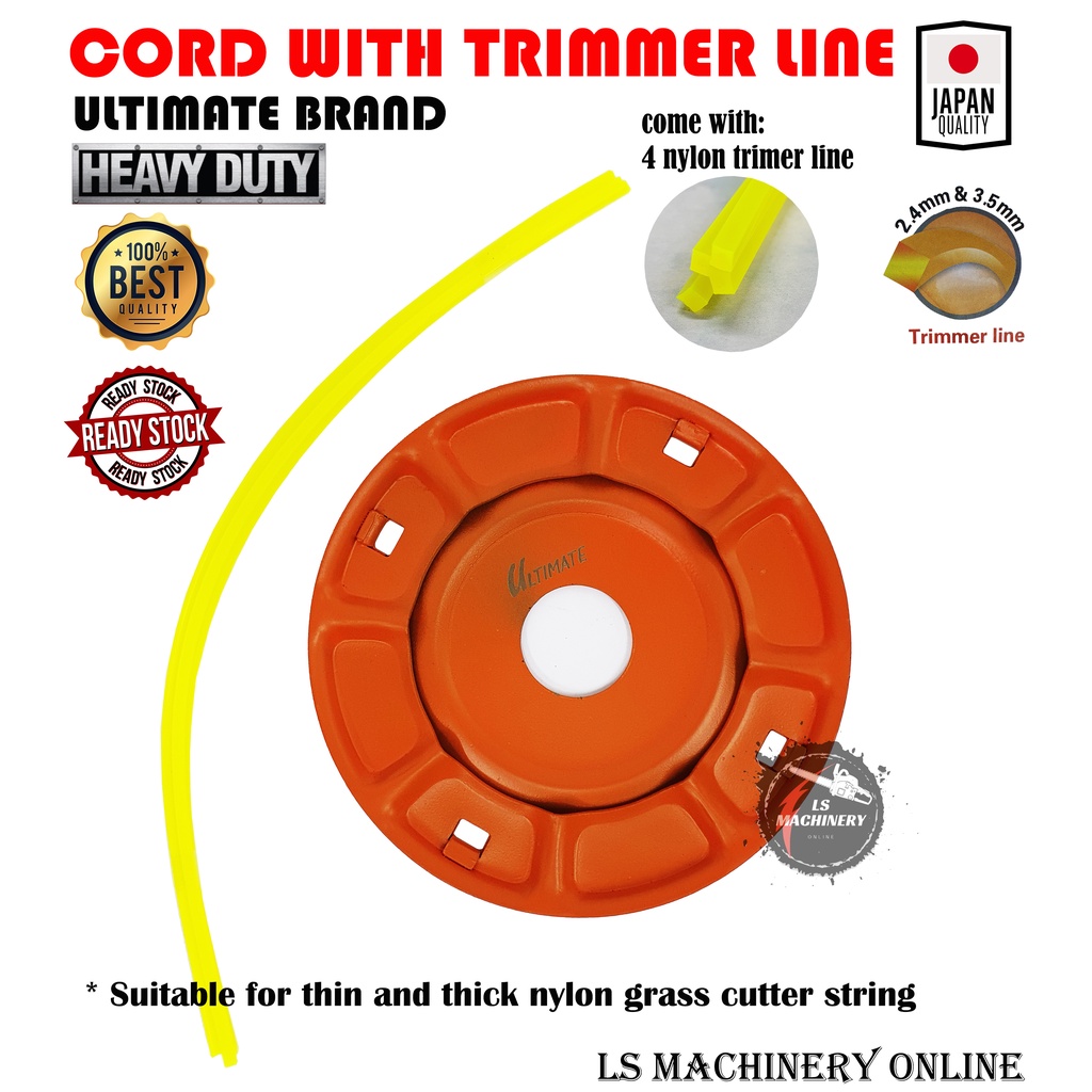 Grass cutting disc plate cord with 4 nylon trimmer lines heavy duty ...