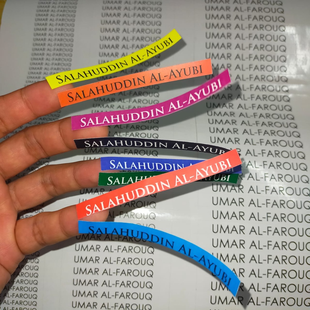 [140+ Pcs] Sticker Nama Waterproof 3 Saiz Pelekat Label Nama Anak ...