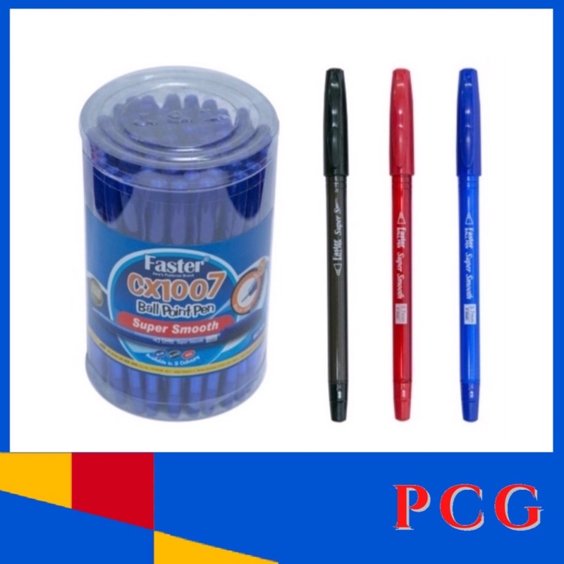 FASTER BALL POINT PEN CX1007 (Red/Blue/Black) 1pcs | Shopee Malaysia