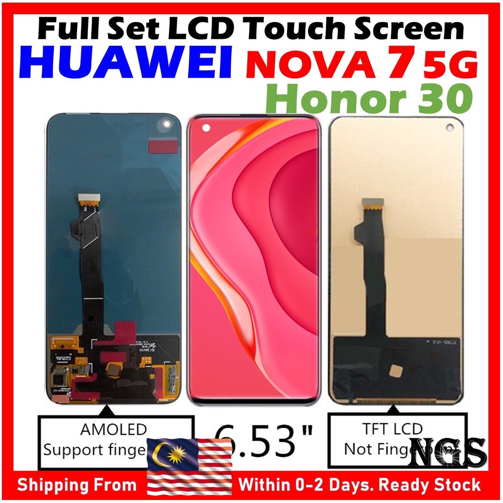 ORl NGS Brand Full Set LCD Touch Screen Compatible For HUAWEI NOVA 7 5G JEF-NX9 / HUAWEI Honor ...