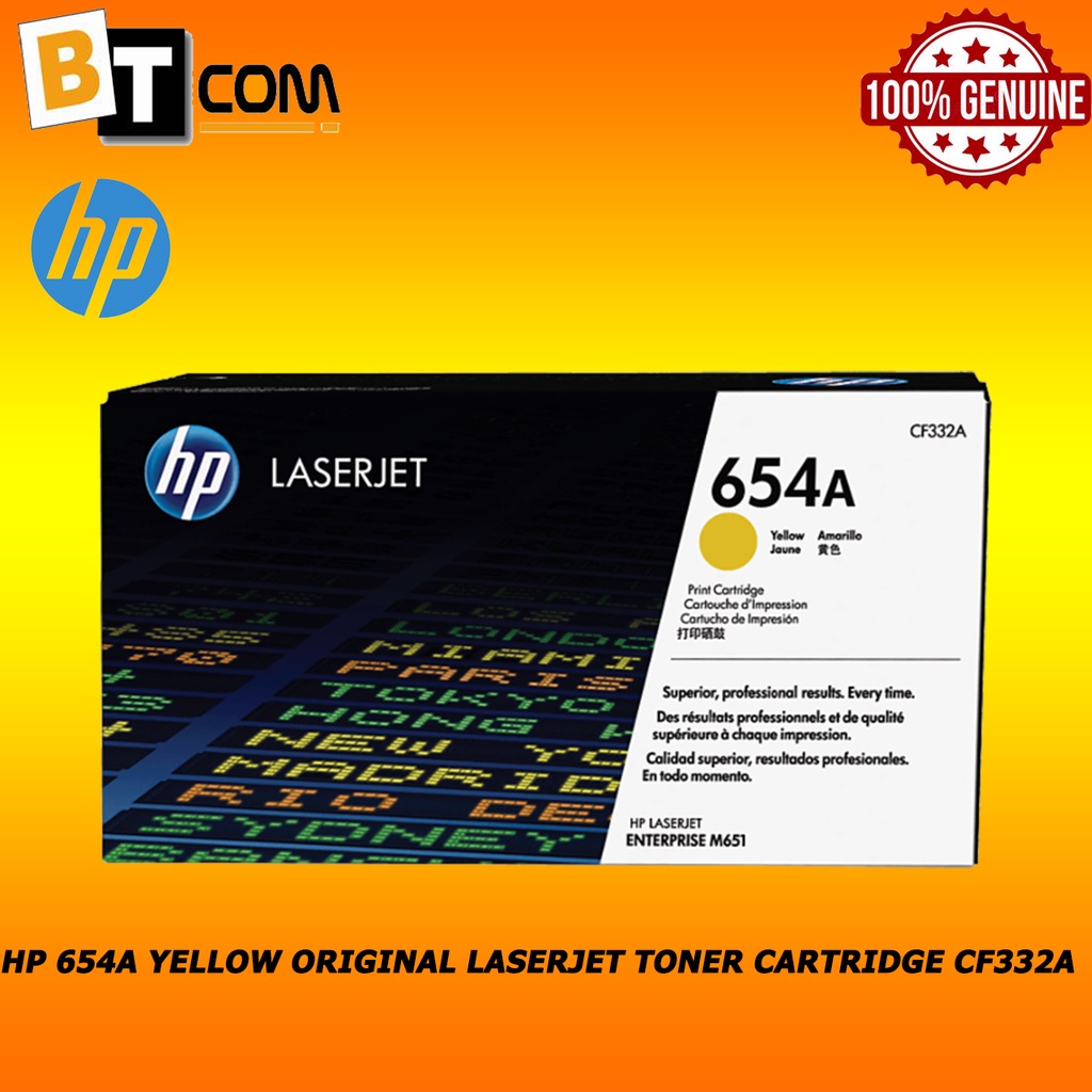 HP 654A Yellow Original LaserJet Toner Cartridge CF332A | Shopee Malaysia