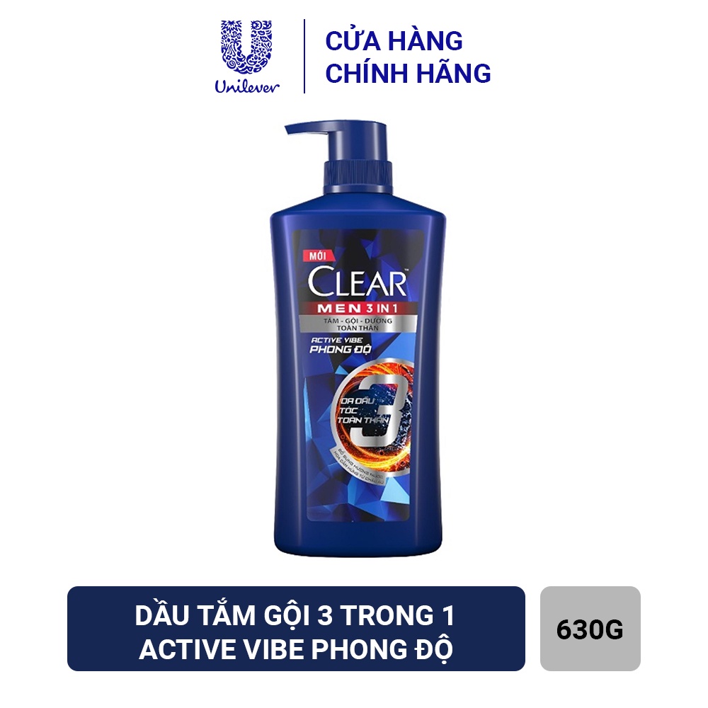 Clear Men 3 In 1 Shampoo - Active Vibe Style 630g | Shopee Malaysia