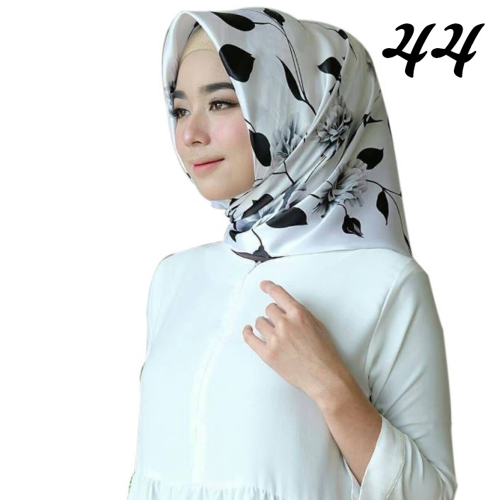 Tudung satin silk corak scarf pattern tudung bawal bidang printed hijab ...