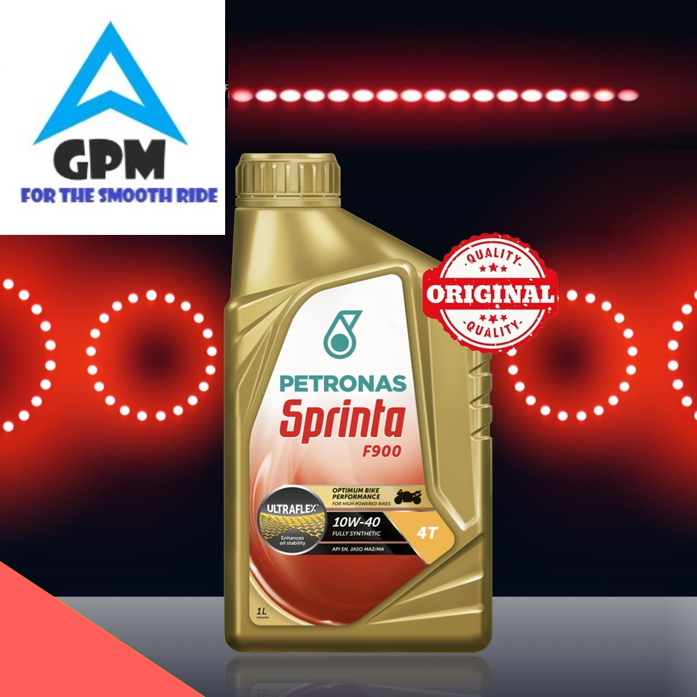PETRONAS SPRINTA F900 10W40 FULLY SYNTHETIC 4T ULTRAFLEX (ORIGINAL) 1L ...