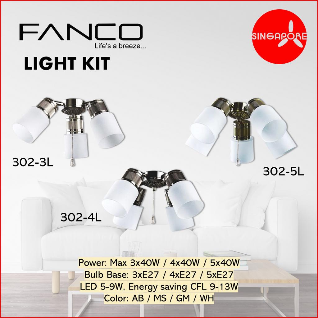 FANCO Light Kit 302-3L / 302-4L / 302-5L for Fanco Fan | Shopee Malaysia