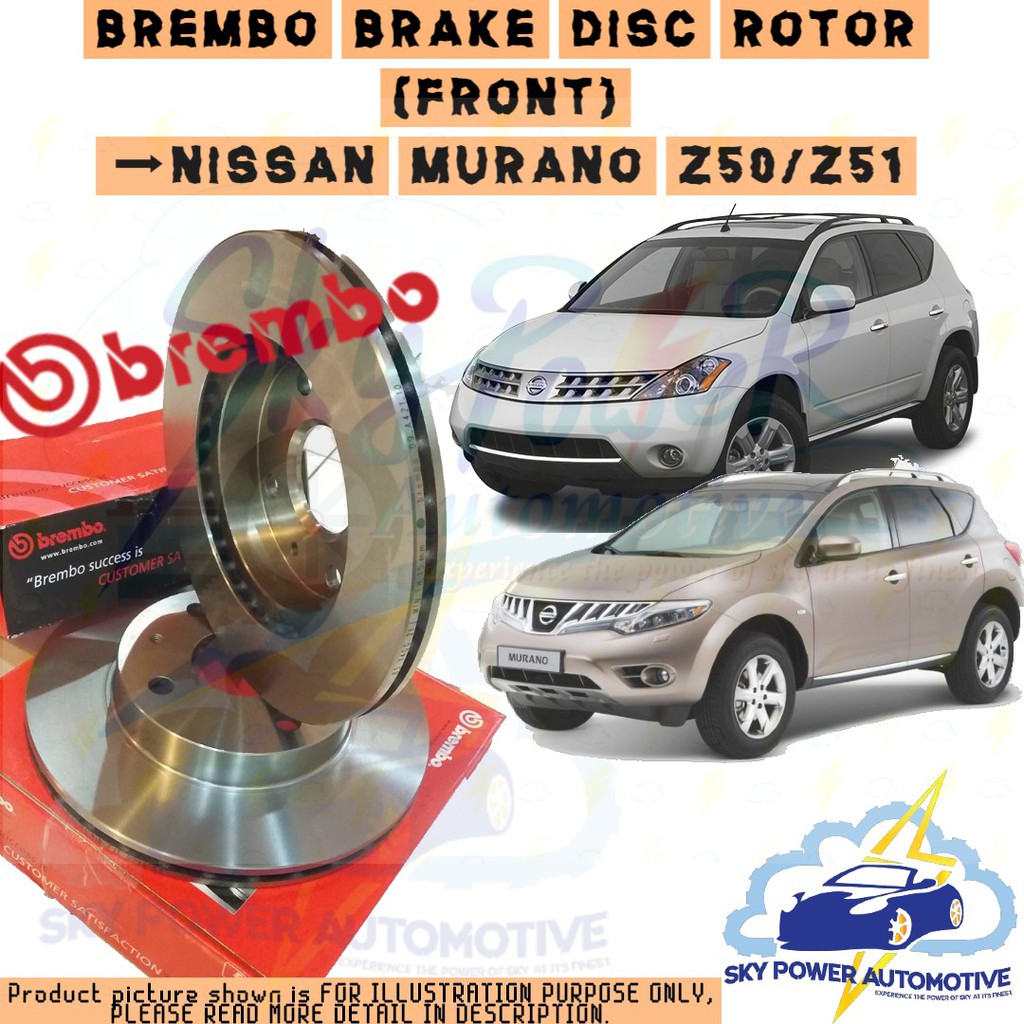BREMBO NISSAN MURANO Z50/Z51 BRAKE DISC ROTOR (FRONT) | Shopee Malaysia