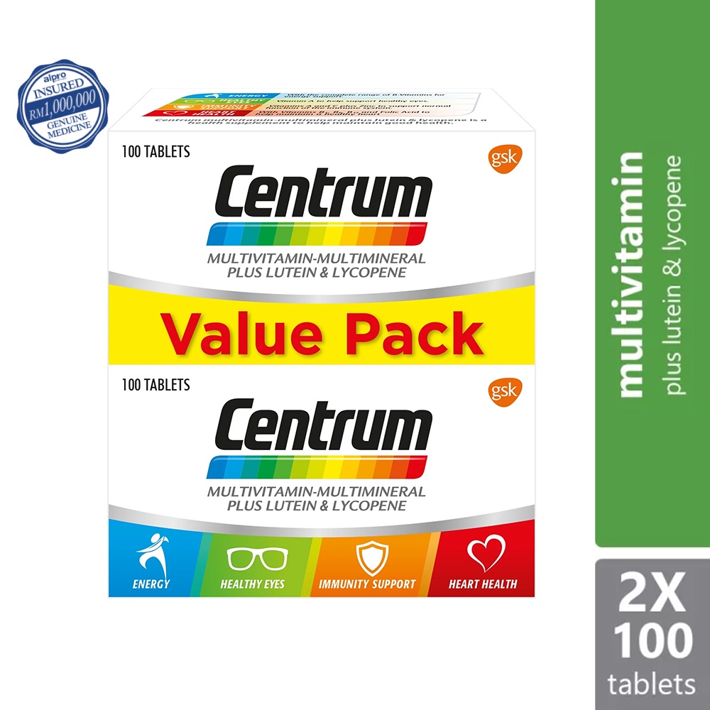 Centrum Multivitamin -Multimineral Plus Lutein Healthy Eyes & Lycopene ...