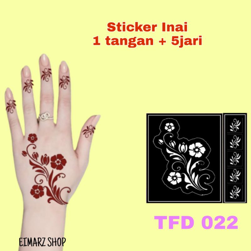 Sticker Inai Jari Celup Pelbagai Corak Cantik (5jari/pcs) | Shopee Malaysia