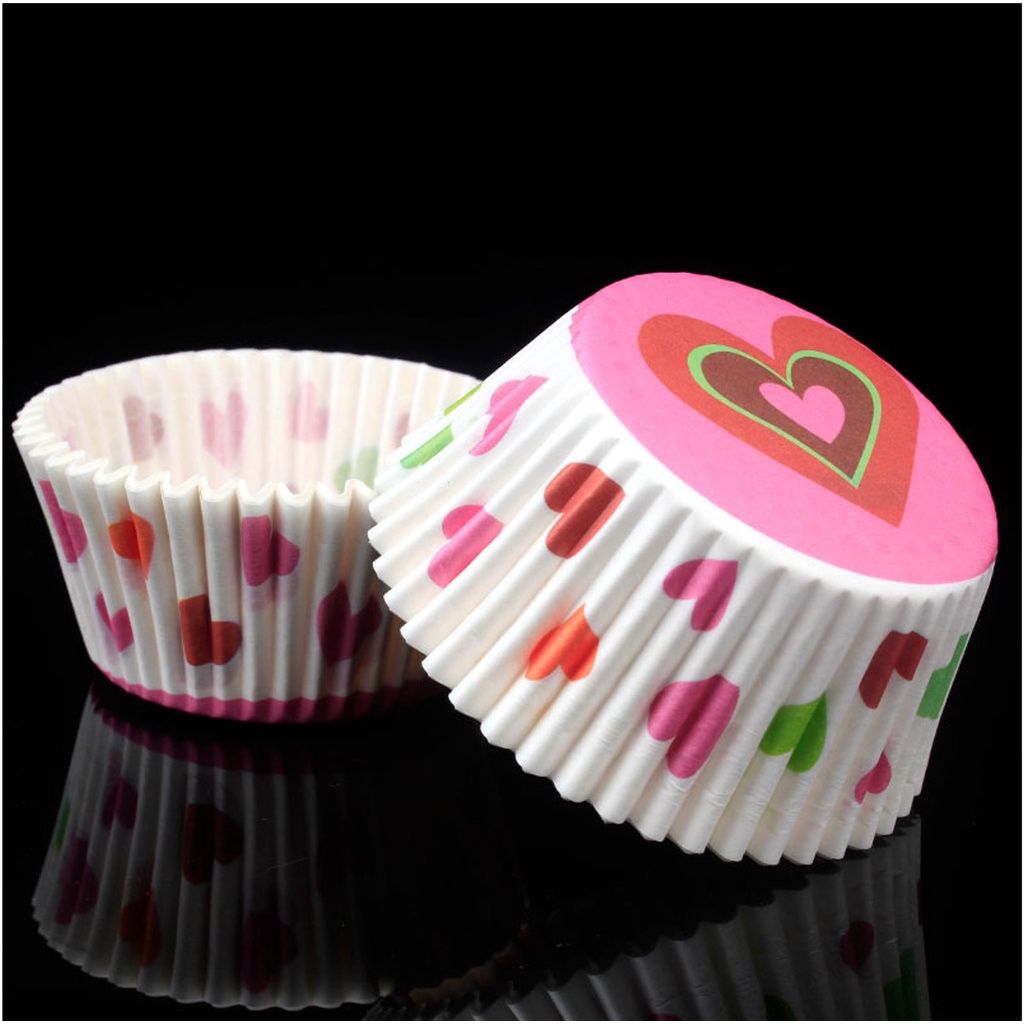100pcs Muffin Rainbow Colorful Cupcake Paper Cups Cake Baking Box Liner ...