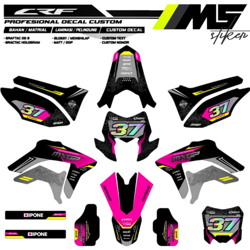Crf 150 L Fullbody Variation Striping Sticker Decal (CAN ADD NUMBER ...