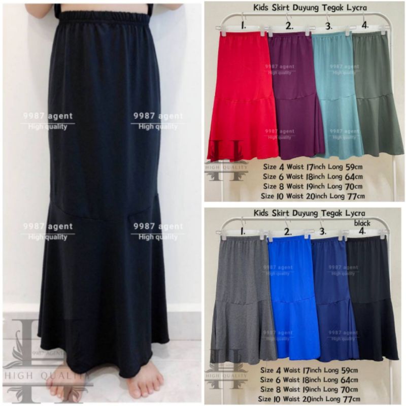 (1-12y)Rm7 Promosi🔥Kids Skirt Duyung Longskirt Kain Budak Muslimah ...
