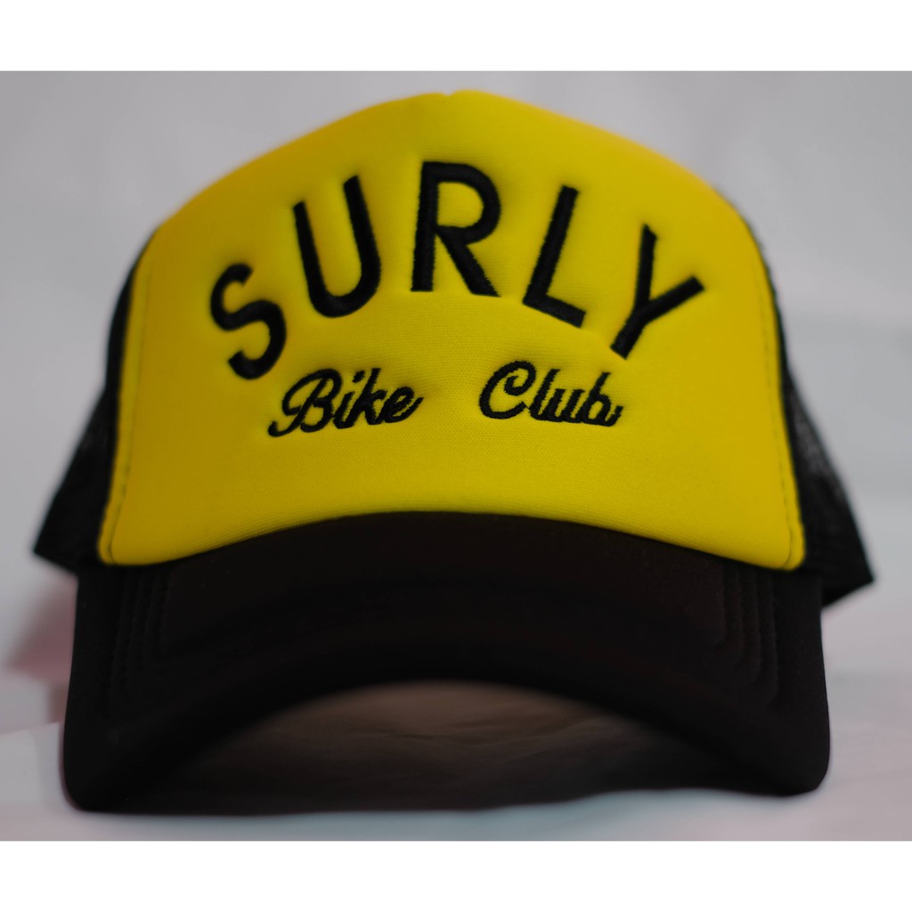 Surly Bike Club yellow/black embroidered mesh trucker cap | Shopee Malaysia