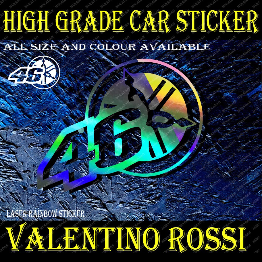 [Ready Stock]LASER HIGH GRADE Valentino Rossi 46 Logo die cut stickers ...