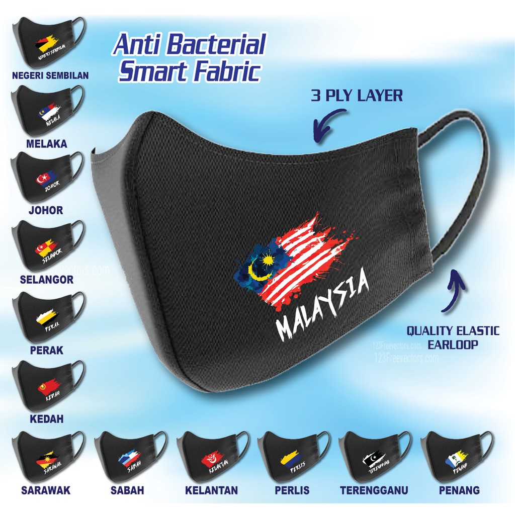 Ready Stock Malaysia Negeri Johor Sarawak Sabah Facemask Washable 3 ...