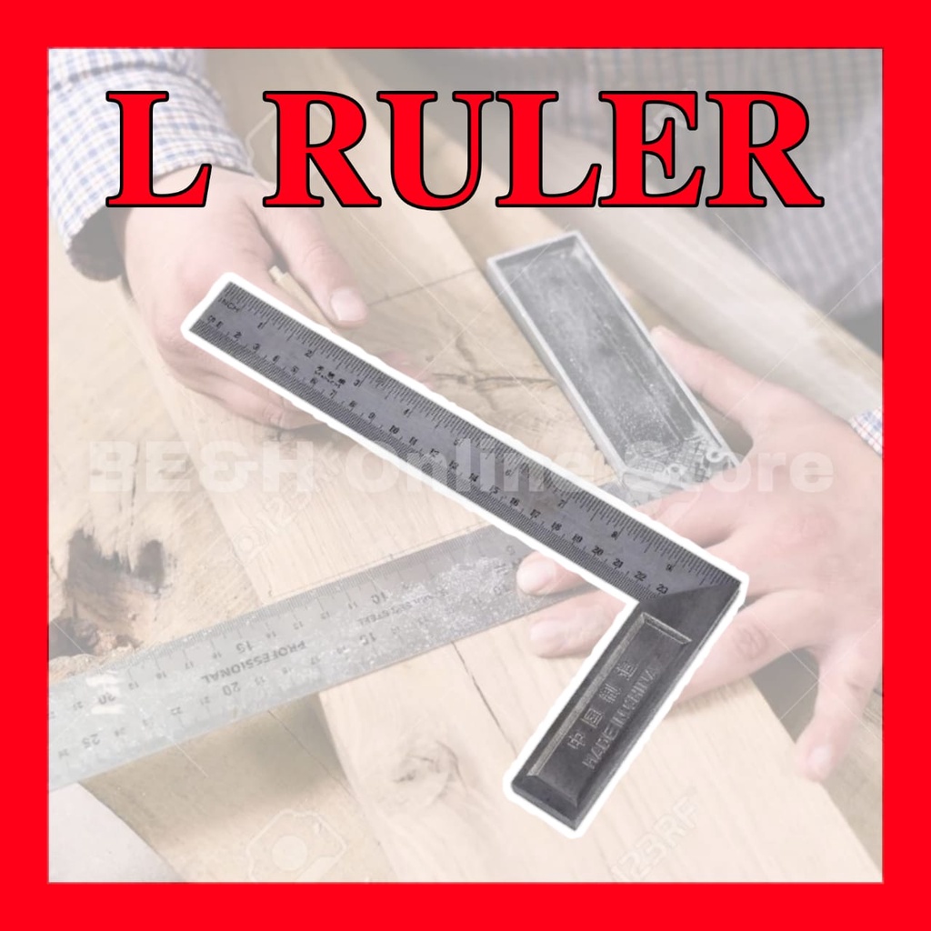 L RULER/ SESIKU L / Angle Ruler Pembaris Besi Angle Sesiku L 6"/8"/10 ...