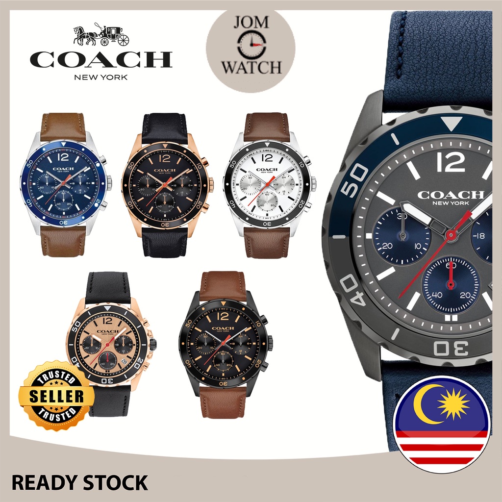 [Original] Coach Men Watch Leather Strap Chronograph Quartz 14602070 ...