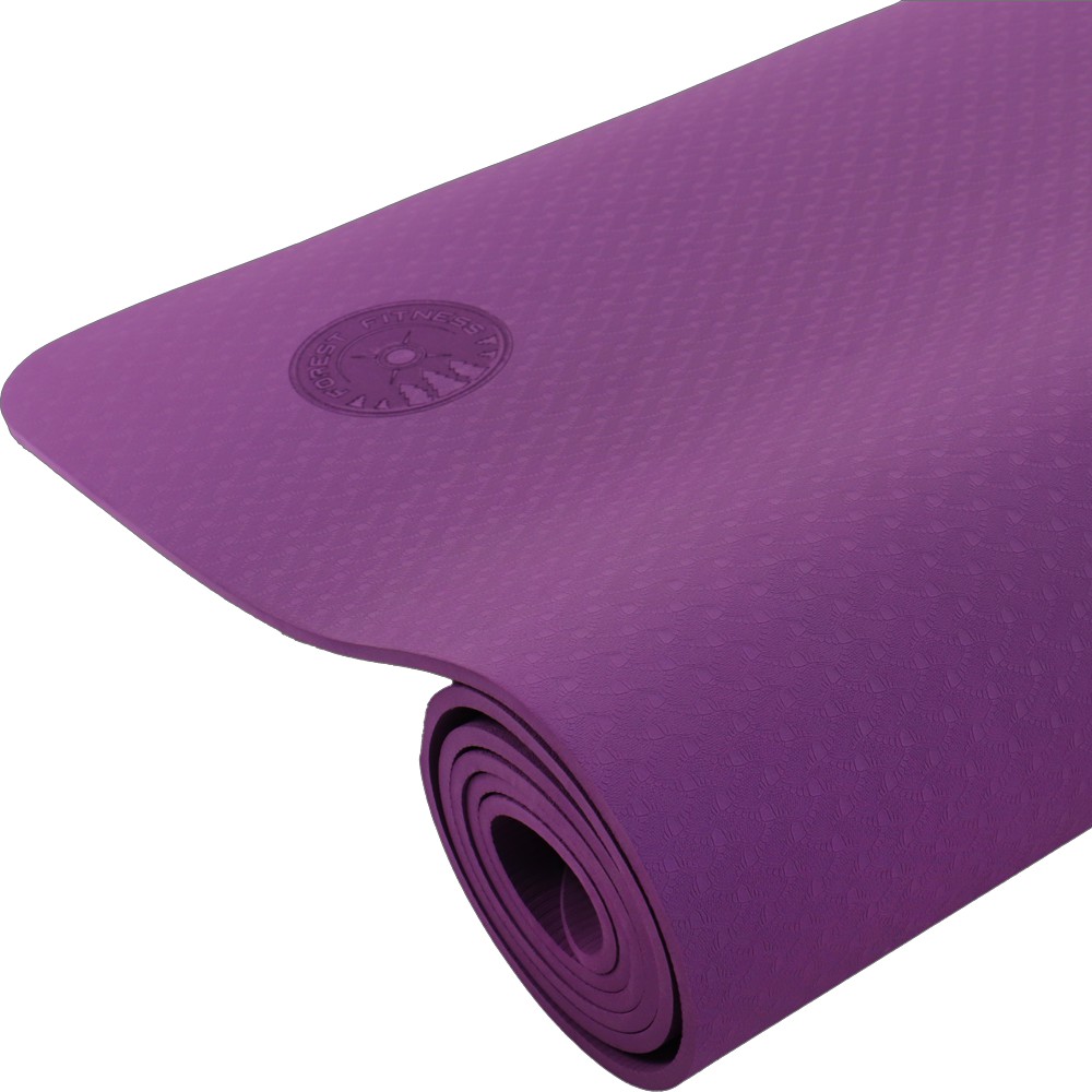 Forest Fitness Exercise Yoga Mat TPE 6mm 五颜六色有背带的乳胶运动垫 Warna Tikar ...