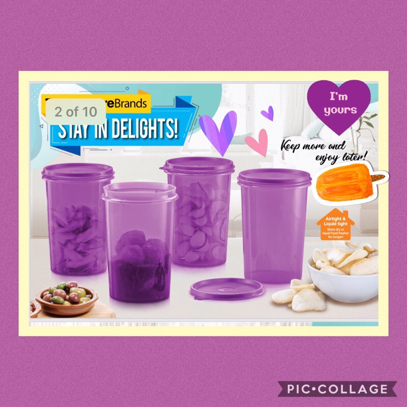 Tupperware Cheerio Quad 1L Purple (1pc) | Shopee Malaysia