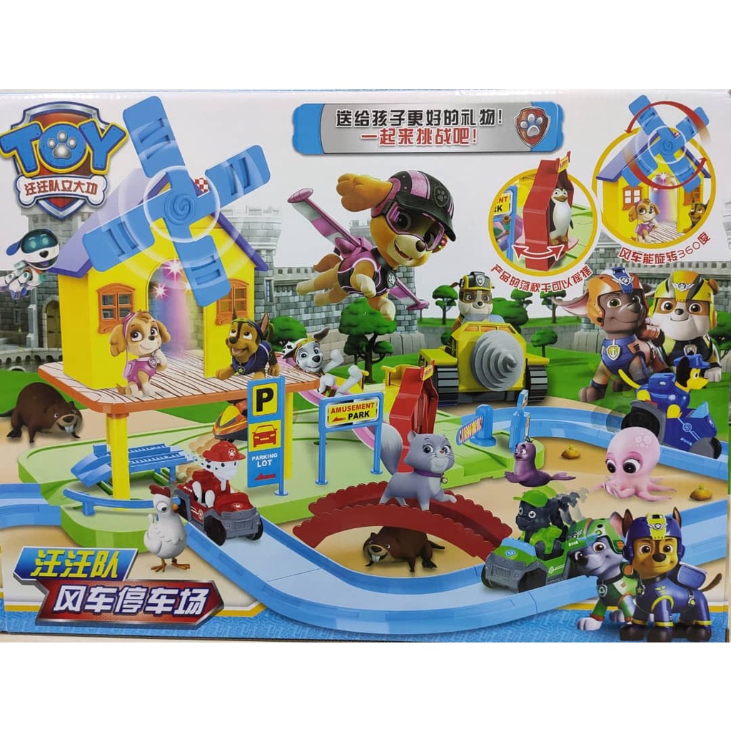 Ready Stock Large PAW PATROL PARKING LOT Playset Toys Windmill Paw ...
