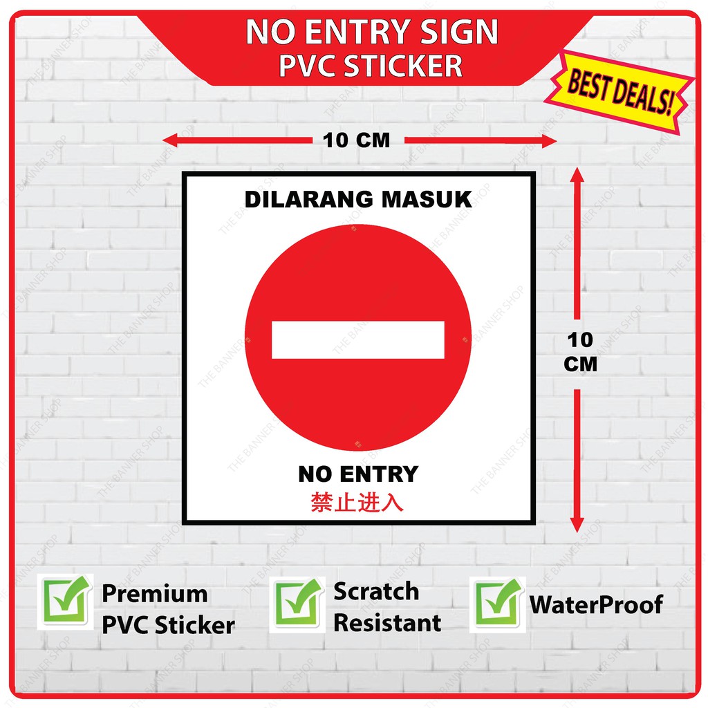 10x10cm PVC Signs Sticker Vinyl Adhensive Sticker ( Waterproof ...